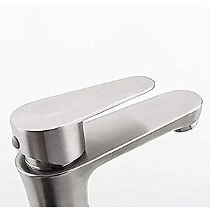 Kitchen Taps 304 Stainless Steel Brushed Bathroom Basin Faucet Sink Mixer Taps Vanity Hot and Cold Water Mixer Bath Faucets