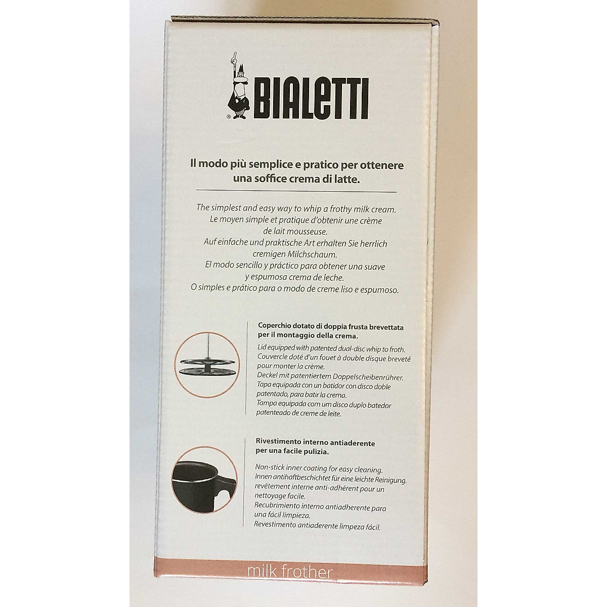 Bialetti 00AGR395 Tutto Crema Milk Frother, (6 Cup), 23 oz (1 L), Black
