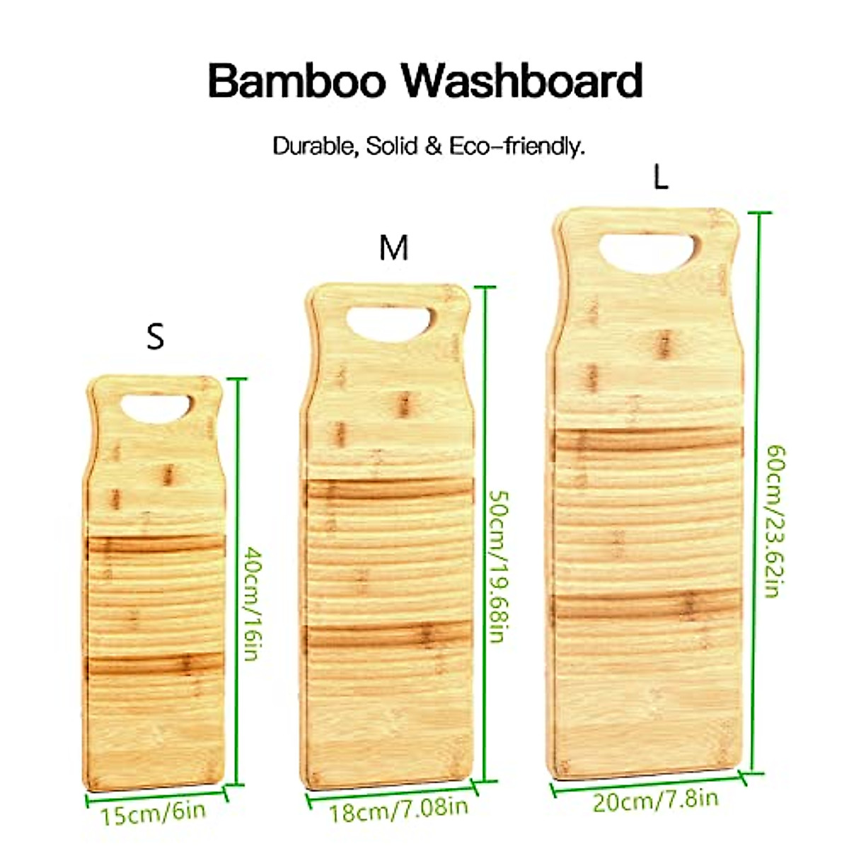 awagas 23.6"x7.1" Large Bamboo Washboard, Hand Washing Board, Laundry Washboard for Hand Washing Clothes, Clothes Wash Boards-old Fashioned Hand Wash Board for Shirts Clean Home Laundry Supplies-(L)