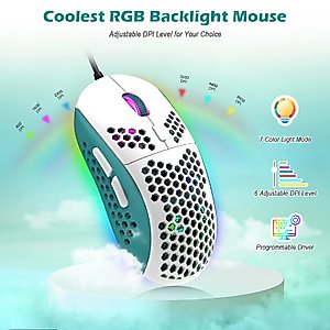 ZIYOU LANG RK-T8PR0 Wired 65% Mechanical Gaming Keyboard and Mouse Combo with RGB LED Backlit Anti-ghosting TKL Mini 68 Key Coiled C to A Cable Tactile Blue Switch for PS4 PS5 Xbox PC Mac Gamer(Green)