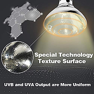LUCKY HERP 100 Watt UVA+UVB Full Spectrum Vapor Heat Lamp Bulb, High Intensity Self-Ballasted Heat Basking Lamp/Bulb/Light for Reptile and Amphibian, Sun Lamp for Bearded Dragon Lizard Turtle(Clear)