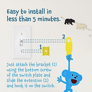 IMPRESA [3 Pack] Monkey Light Switch Extender for Kids with Easy Grab Tail - Toddler Light Switch Extender for Potty Training - Safe & Durable Light Switch for Toddlers - Easy to Install Cover