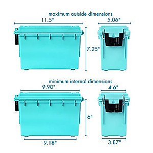 Logix 12533 Stackable Craft Storage Box with Handle, Locking Art Supply Box, Plastic Storage Containers with Lids, Craft Organizer Box, Teal