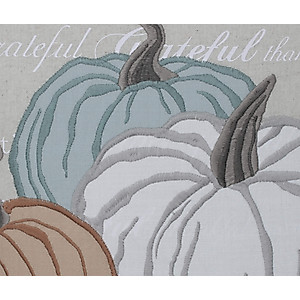 Pillow Perfect Indoor Appliqué Harvest Pumpkins Throw Pillow, 18” x 18”, Natural