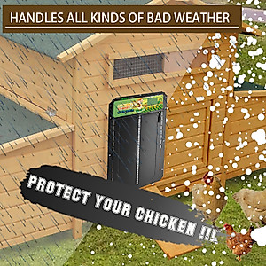 ANSIKE Automatic Chicken Coop Door APP Control Aluminum WiFi Chicken Coop Door Opener with Timer Programmable Light Sensor Poultry Remote Control 4 Power Supply Methods, Built-in Battery Black