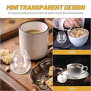 BESTOYARD 2 Pcs Mini Glass Milk Cup Mini Glass Milk Pitcher for Sauce Maple Syrup Pitcher Mini Glass Milk Pitcher for Coffee Espresso Shots Mini Kettle Tea Small Material Honey