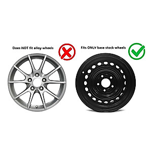 Pilot Automotive WH553-16S-BS 16 Inch Spyder Black & Silver Universal Hubcap Wheel Covers For Cars - Set Of 4 - Fits Most Cars