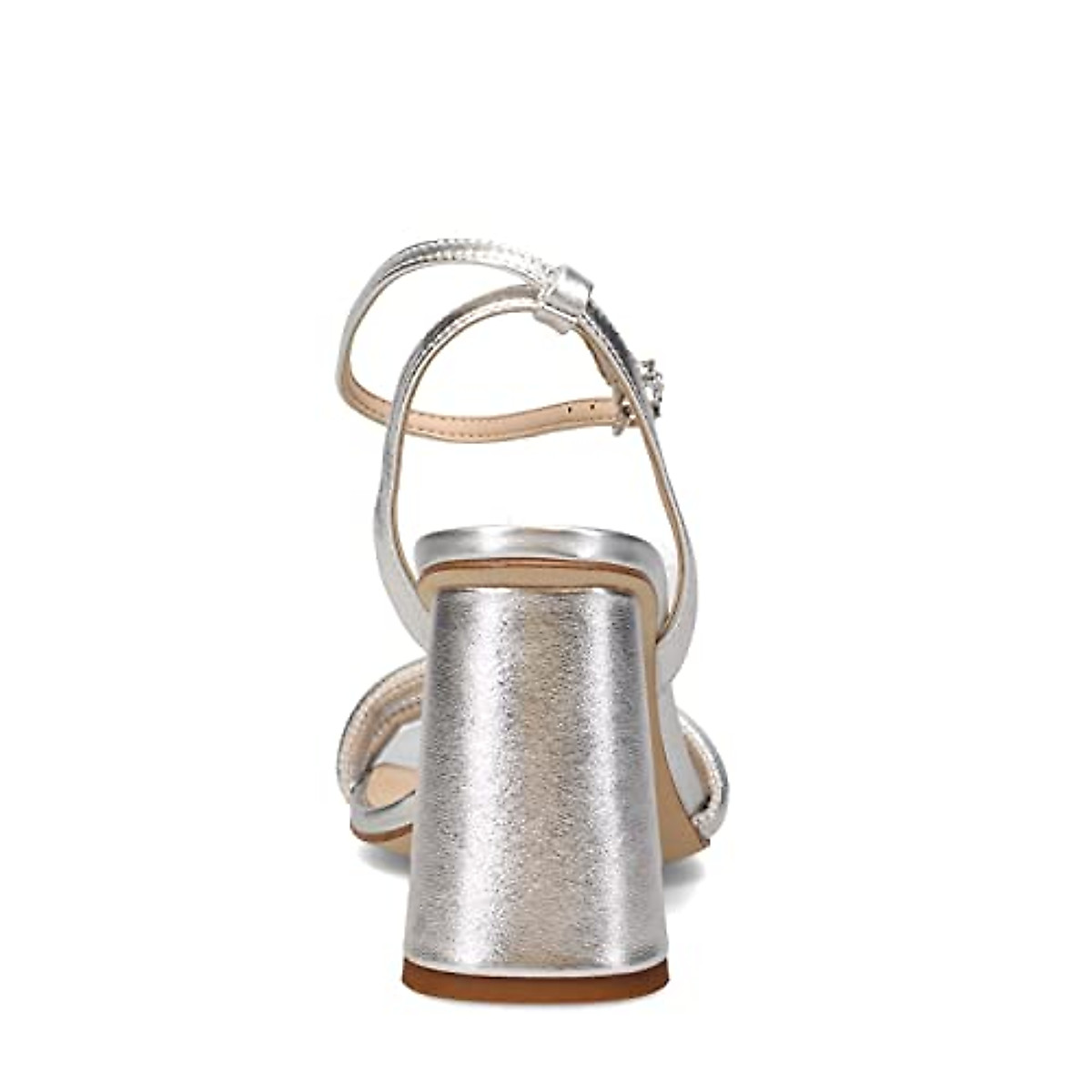 Sam Edelman Womens Kia Heeled Sandal, Silver, 9 US