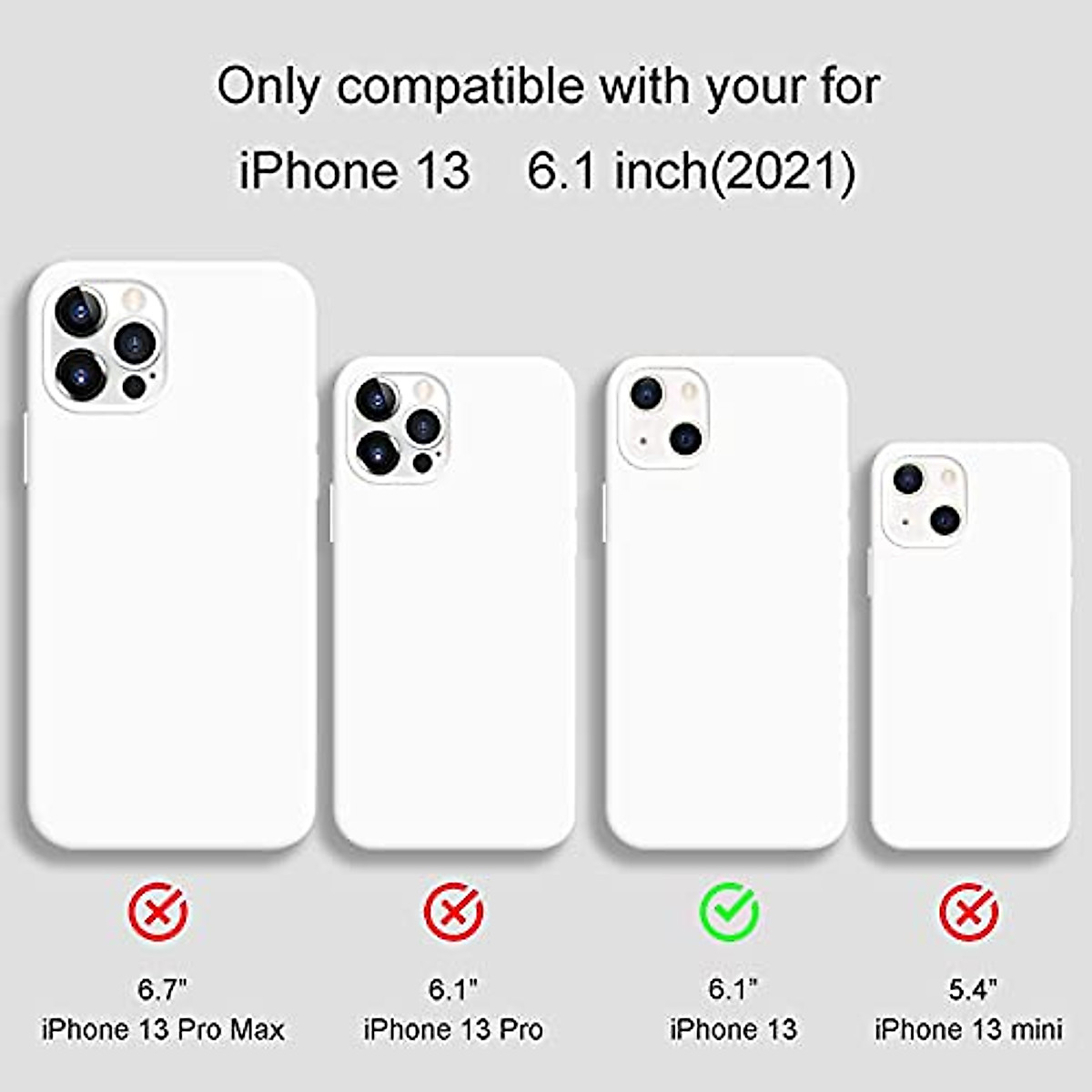 Spogie Designed for iPhone 13 Silicone Case,Ultra Slim Soft Scratch Proof Anti-Fingerprint Shockproof ​Full Body Protective Case for iPhone 13 6.1inch（White）