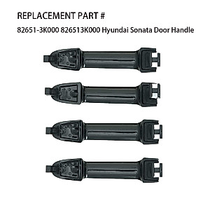 YMHHefy Door Handle Compatible for Hyundai Sonata 2005 2006 2007 2008 2009 2010 82651-3K000 826513K000 Outside Exterior Black Front Driver Passenger Side Rear Left Right 4Pcs