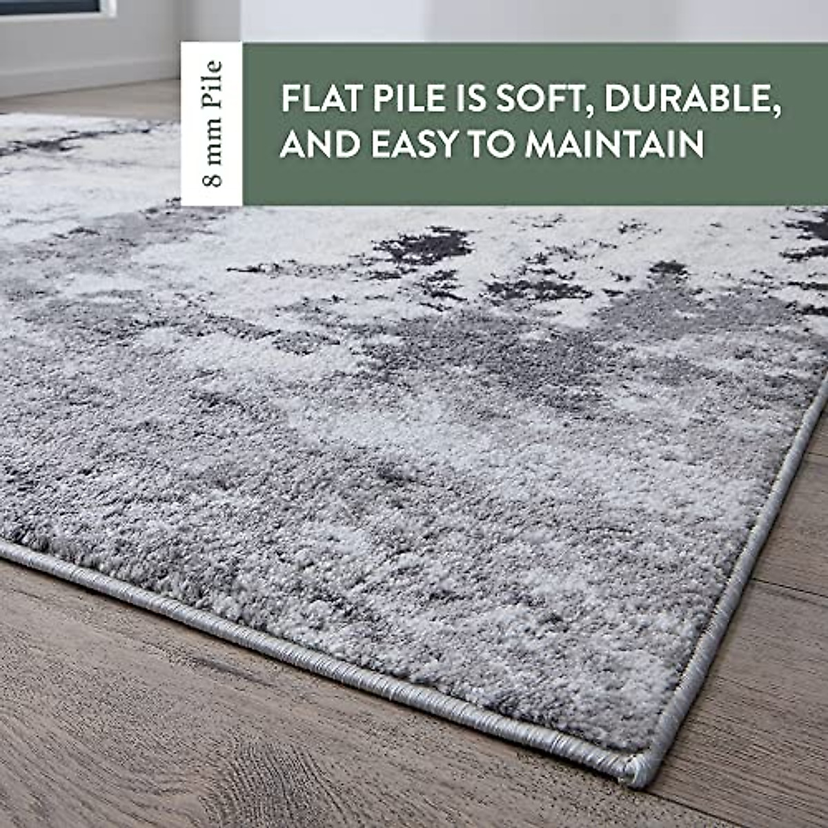 Edenbrook Area Rugs for Living Room - Black and Cream Rug-Low Pile Perfect for High Traffic Areas, 8x10 Rug