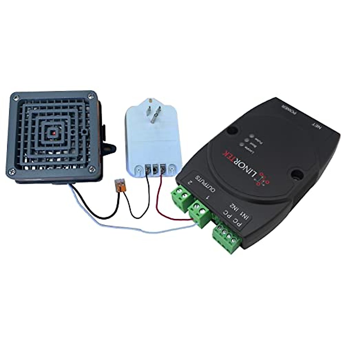 Linortek Netbell-2-2Buz TCP/IP Network Break Buzzer System with Two 4” Extra Loud Buzzers for Industrial Factory Warehouse Lunch Break Time Alert Signalling w/Web-Based Scheduling Software