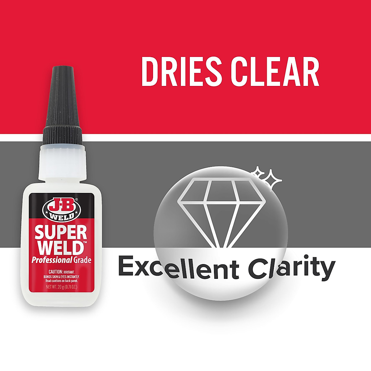 J-B Weld 33120H SuperWeld Glue - Clear Super Glue - 20g