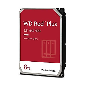 Western Digital 8TB WD Red Plus NAS Internal Hard Drive HDD - 5640 RPM, SATA 6 Gb/s, CMR, 128 MB Cache, 3.5" - WD80EFZZ