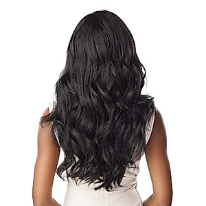Sensationnel What lace 13x6 Wigs - adanna lacefrontal hand tied glueless synthetic with natural density preplucked hairline (1B OFFBLACK)