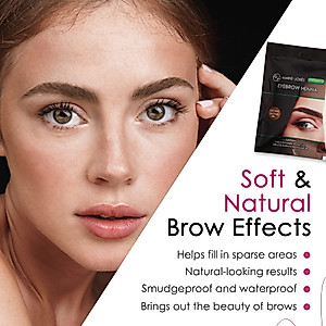 Marie-José & Co Henna Eyebrow Tint Medium Brown Dye, Eyebrow for Spot Coloring, Long-Lasting Eyebrow Powder, Water & Smudge Proof, 5 Sachets, Good for 50 Applications