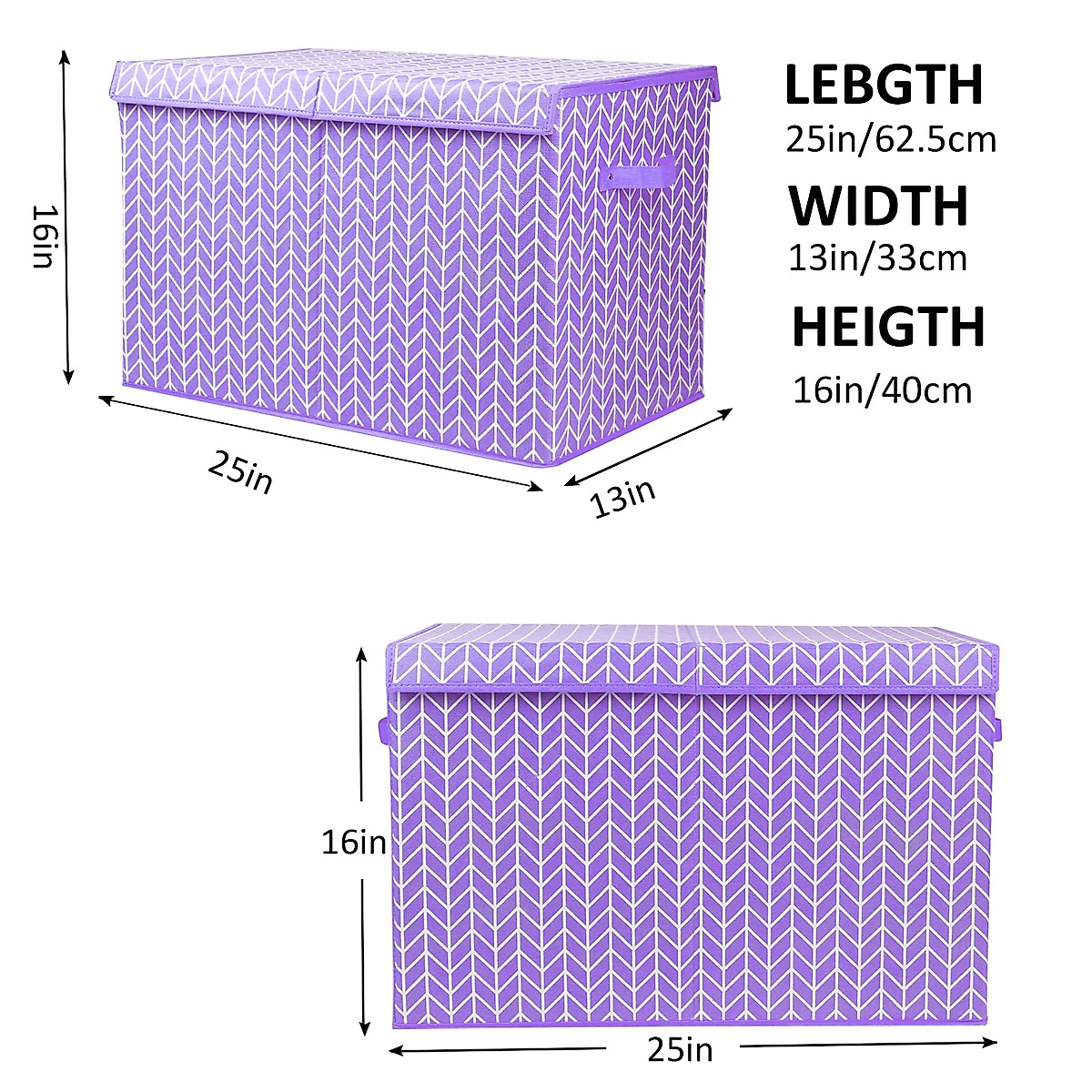 Mayniu Large Toy Box Chest Storage Bins with Lid, Toys Organizers Storage Boxes Basket with Sturdy Handles for Boys, Girls, Nursery, Playroom, Closet, Bedroom