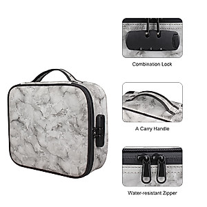 YOOMIK Smell Proof Case with Lock, Upgrade Odor Proof Bag Stash Box for Travel Storage Pouch(Marble Black)