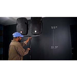 Rockville RSPAT M20 Threaded Subwoofer to Speaker Pole Mount Adjustable Stand