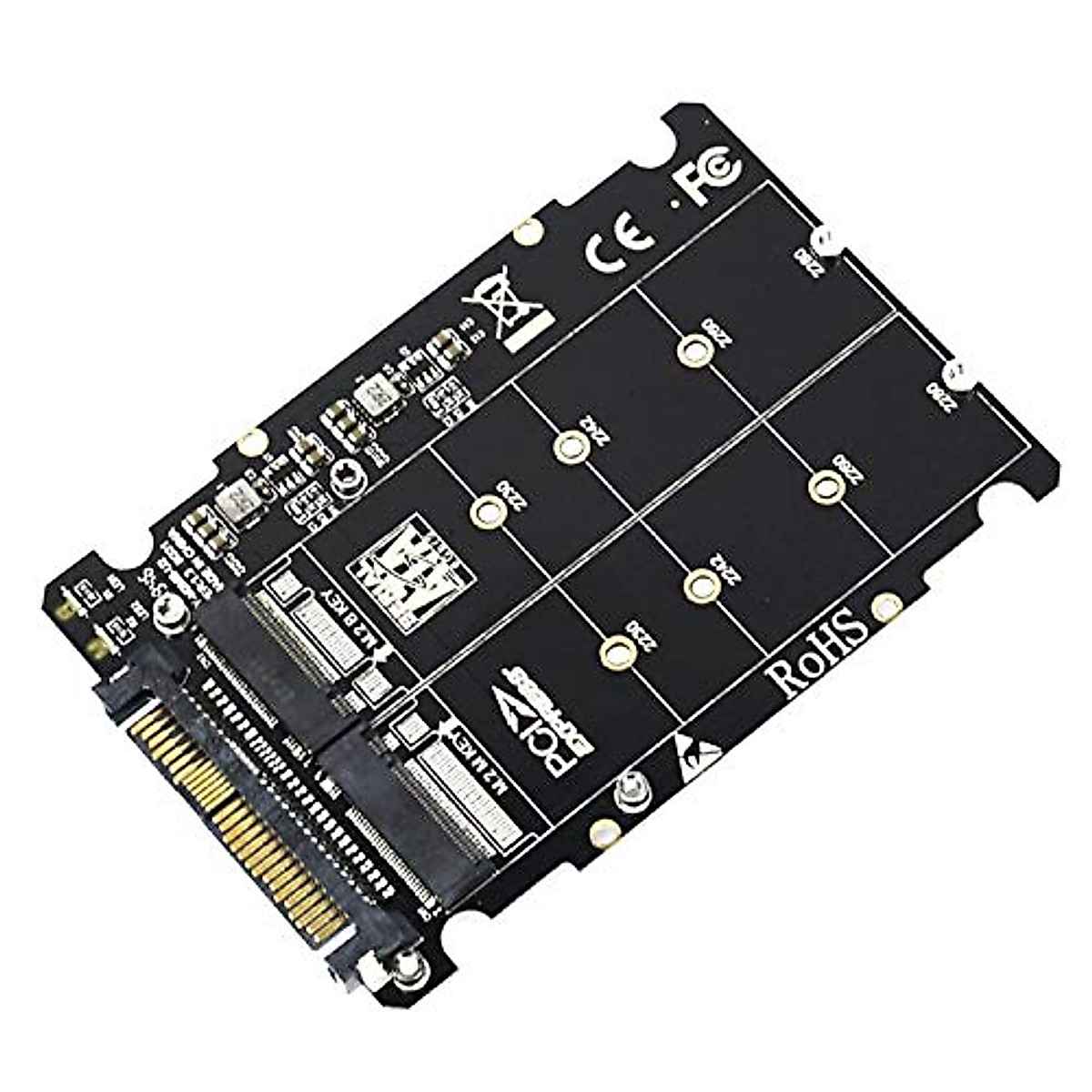 DOCOOP 2 in 1 M.2 NVMe SATA U2PCB M.2 NVME SSD Key M Key B SSD to U.2 SFF-8639 PCIe M2 Converter Desktop Computer Parts