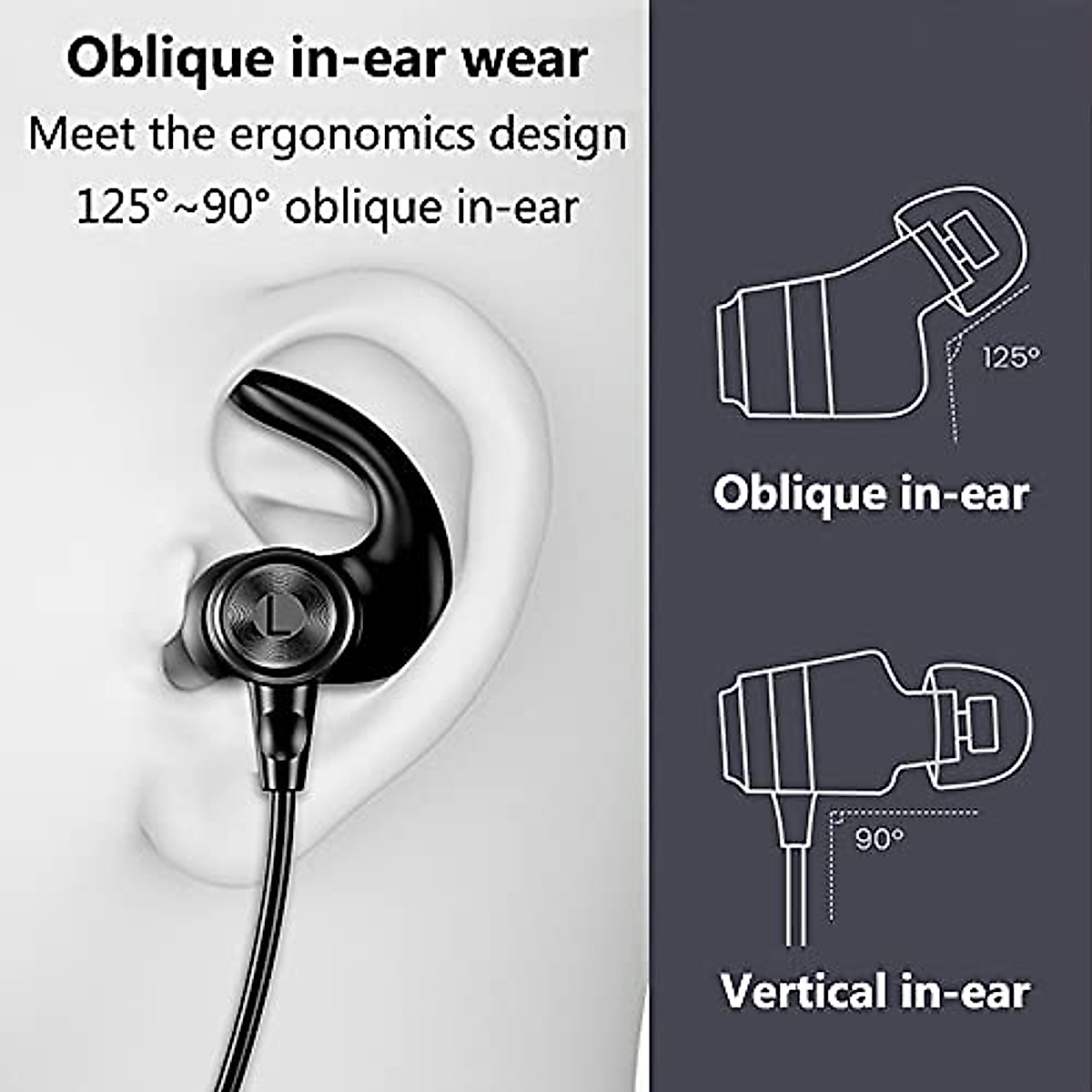 SLuB True Wireless Bluetooth Waterproof Sport HD Stereo Neckband Headphones with Mic 36H Play time Sweatproof for Cell Phone Double Battery Earbuds for iPhone/Android (Pink)