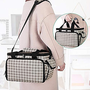 YARWO Carrying Case Compatible with Cricut Joy and Easy Press Mini, Storage Bag for Craft Pens and Other Tool Set, Gray Dots