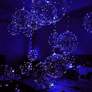 Light Up Led Balloons, 18 Packs Party Balloon Cell Battery included Inflated Size 22 Inches 3 Modes Flashing String Lights Clear Balloon, for Birthday Wedding Decorations (4 Colors)