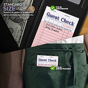Stock Your Home Pink Guest Check Books for Servers (10 Pack) Server Note Pads, Waiter Checkbook, Food Receipt Book, Restaurant Order Pad, Paper Checks, Waitress Accessories, 500 Total Tickets