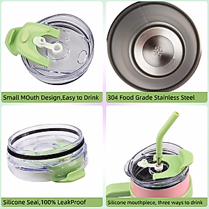 indoorset 40 oz Tumbler with Handle and Straw for Car Tumbler with Lid and Straw for Women Men Stainless Steel tumblers for Office Insulated Travel Coffee Mug Pink