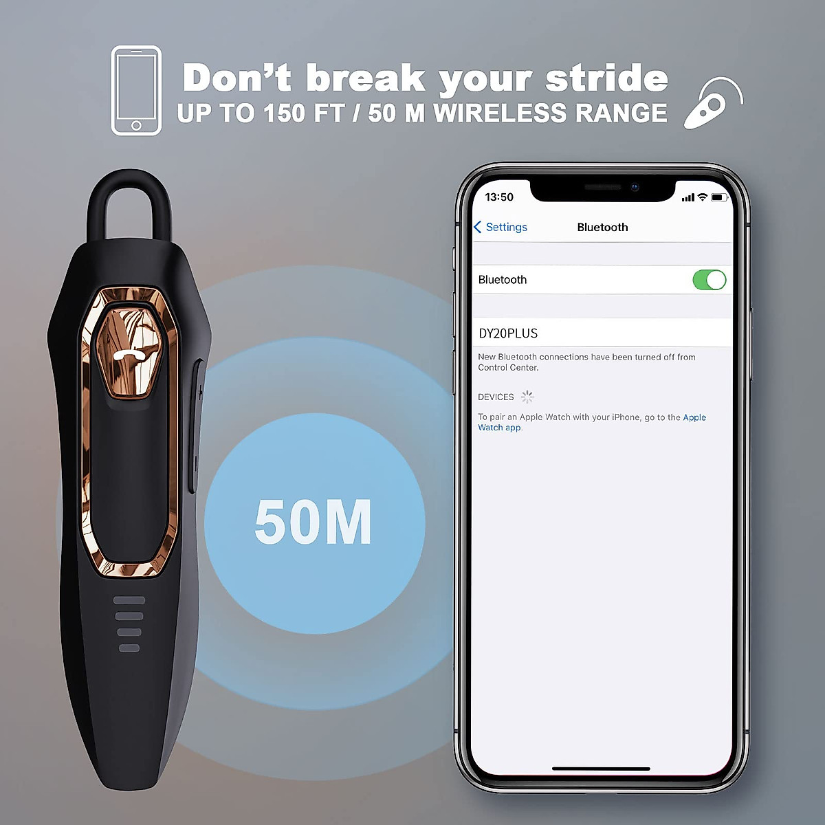 Micool Trucker Bluetooth Headset, Noise Cancelling, 30H Talking Time,12g Ultra Light, Hands Free Bluetooth Earpiece for Cell Phone
