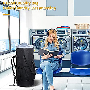 SYGY Laundry Bag Backpack, 115L Extra Backpack Laundry Bag for College Students , Durable Oxford Cloth Dorm Laundry Bags for Apartment, Camping, Travel, Dorm Room Essentials