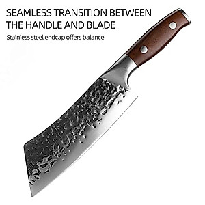 Hong wong Chef Knife,Meat and Vegetable Cleaver Knife,Hand Forged Boning Knife,Full Tang Design High Carbon Steel Kitchen Knife for Home Kitchen Restaurant