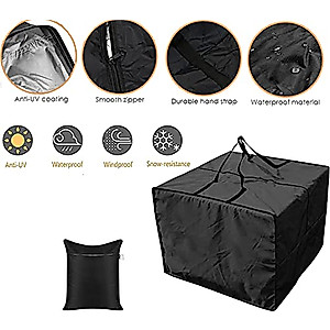 Outdoor Patio Furniture Seat Cushions Storage Bag UCARE Waterproof 420D Oxford Fabric Pillow Under-Bed Storage Organizer Large Capacity Clothing Storage Bags (2 PCS, Black)