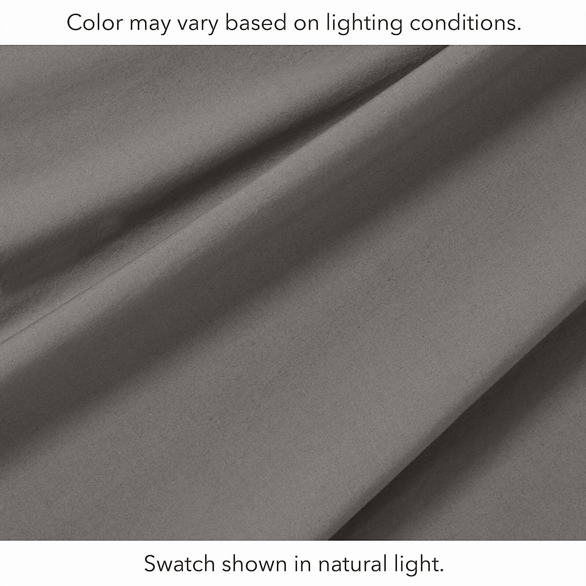 Nate Home by Nate Berkus 200TC 2-Piece Cotton Percale Duvet Cover | Crisp, Cool, Breathable Bedding Set from mDesign - Twin Size - 1 Duvet Cover/1 Pillow Sham, Charcoal (Dark Gray)