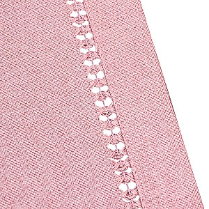 Grelucgo Handcrafted Solid Color Dining Table Runner, Dresser Scarf, Double-Hemstitched (Pink, 14 x 72)