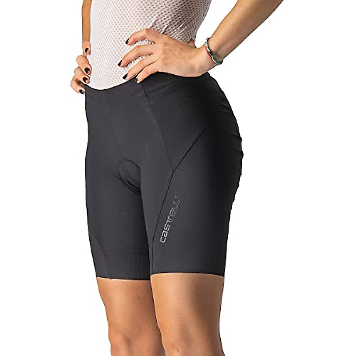 Castelli Women’s Velocissima 3 Short for Road and Gravel Biking I Cycling Shorts- Black/Silver - Medium