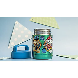 Zak Designs Kids' Vacuum Insulated Stainless Steel Food Jar with Carry Handle, Thermal Container for Travel Meals and Lunch On The Go, 12 oz, PAW Patrol