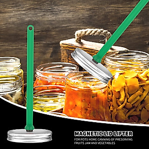 4 Pieces Canning Supplies-2 Pieces Magnetic Lid Lifter Canning Lid Lifter Kit,Magnetic Jar Lid Lifter Supplies (7 Inch), 2 Pieces Canning Bubble Popper Bubble Remover Canning Tools (Green)