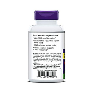 Natrol Melatonin Fast Dissolve Tablets, Helps You Fall Asleep Faster, Stay Asleep Longer, Easy to Take, Dissolve in Mouth, Strengthen Immune System, Maximum Strength, Strawberry Flavor, 10mg, 100Count