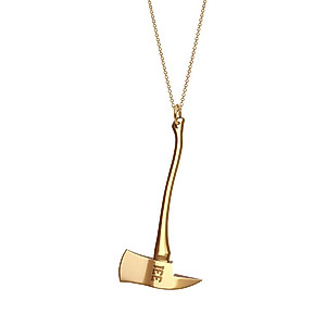 PicturesOnGold.com 14k Yellow Gold Personalized Firefighter Axe with Your Number