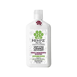 Hempz Petz Deodorizing Dog Shampoo, Creamy Citrus Orange & Red Raspberry, 17 Fl. Oz. - Pet Shampoo