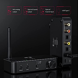 FiiO BTA30PRO Bluetooth Receiver Portable Transmitter Stereo Wireless High Resolution aptX/LDAC DSD256 Optical/Coaxial/Line-Out for PC/TV/Speaker/Home Audio
