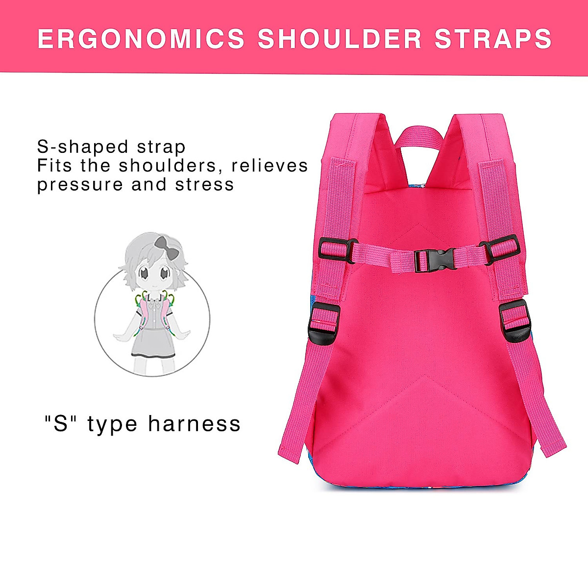 HITOP Kids Girls Backpack Lightweight for School Cute Preschool Backpack for Toddler