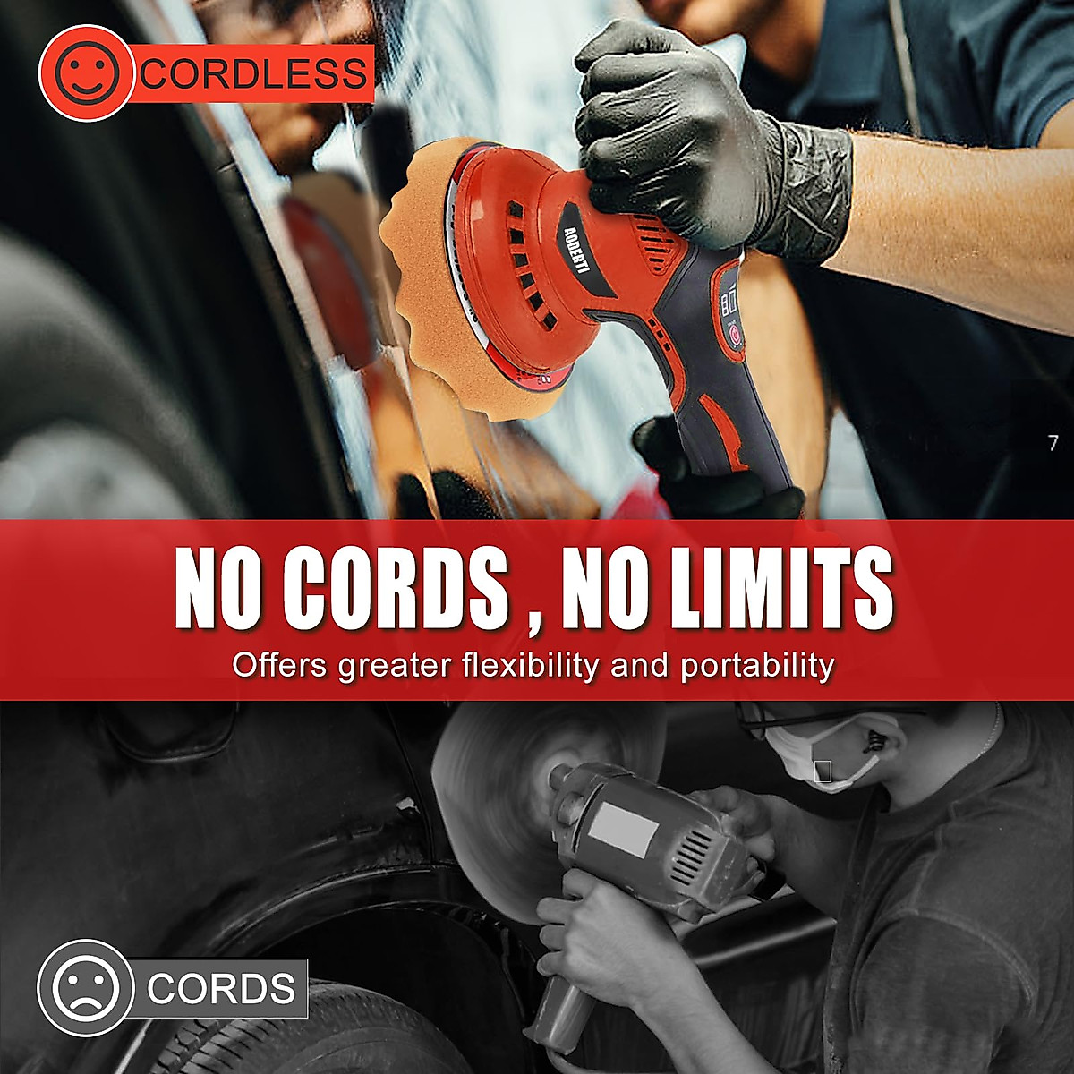 Cordless Buffer Polisher for Milwaukee 18V Max Battery, 6800RPM Max Variable Speed Brushless Motor Car Buffer, Lightweight & Low Noise, Rotary Polisher for Boat, Car Polishing and Waxing (Tool Only)