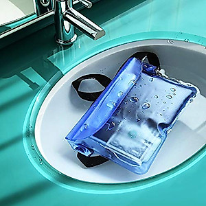 Crenova Waterproof Pouch 2 Pack Beach Accessories Waterproof Bag Fanny Pack 2 Waist Strap Adjustable Extra-Long Belt for Outdoor Water Sports