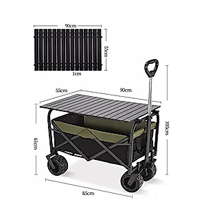 Suuim Heavy Duty 250kg Capacity Collapsible Wagon, Outdoor Folding Camping Wagons, Portable Utility Cart (Color : B) (A)