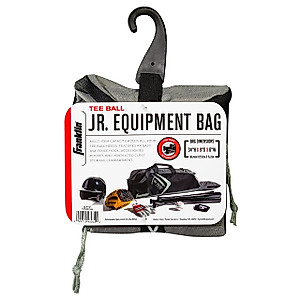 Franklin Sports Youth Baseball Bag - JR3 Junior Kids Bat Bag for Teeball, Baseball + Softball - Boys + Girls Equipment Bag - Black/Gray