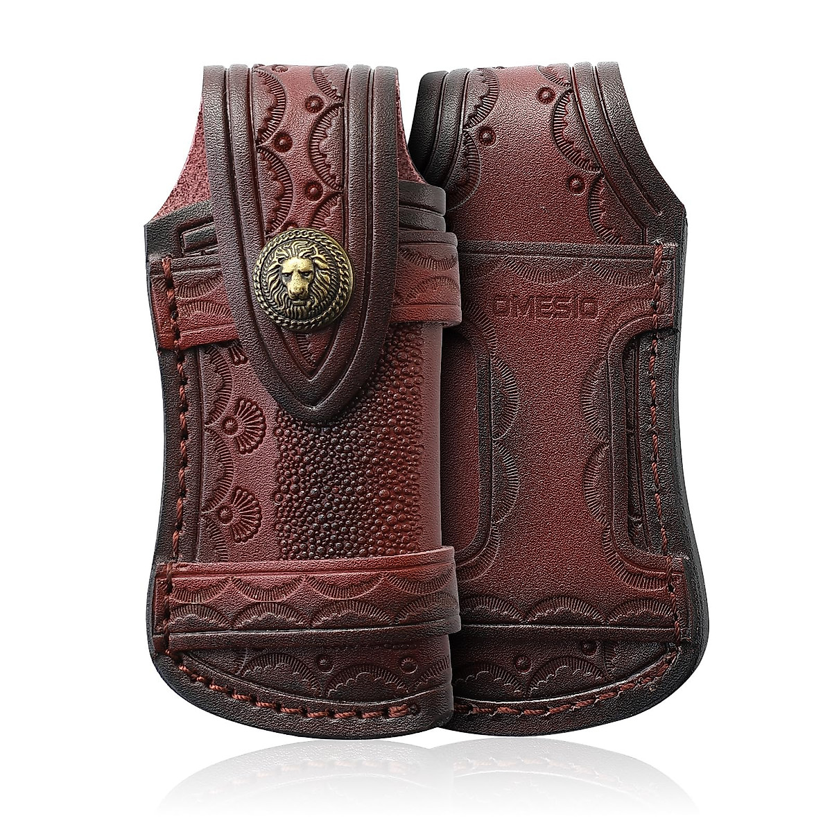 Omesio Pocket Knife Sheath (M), 4.53" Folding Knife Sheath for Folding Knife, Leather Knife Sheath Case, Horizontal Knife Holder Sheath for Belt