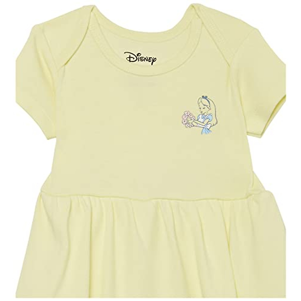 Amazon Essentials Disney | Marvel | Star Wars | Princess Baby Girls' Dresses, Pack of 3, Alice Tea Party, 12 Months