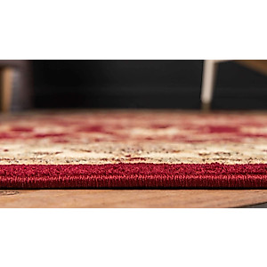 Unique Loom Voyage Collection Traditional Oriental Classic Intricate Design Area Rug (7' 0 x 10' 0 Rectangular, Red/Tan)